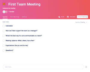 6 Items to add to your first team meeting agenda | Spinach