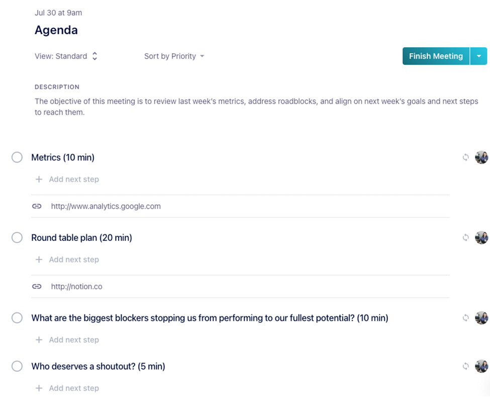 7 Meeting agenda examples [+ready-to-use templates] | Spinach