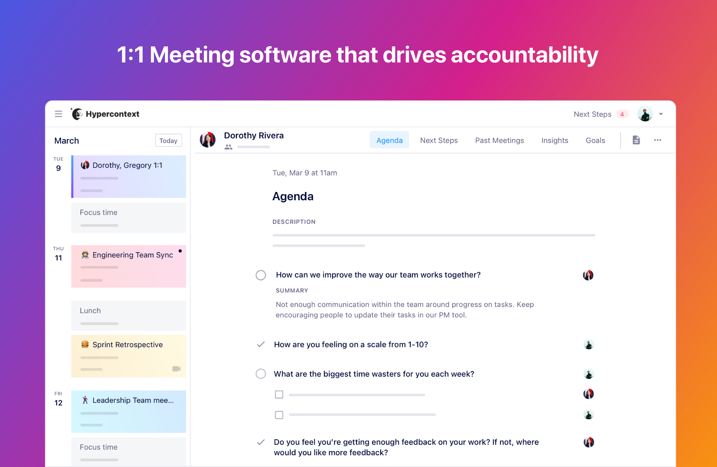One-on-one meeting software—Drive accountability on your team