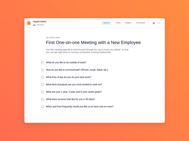 7 Questions to ask in your first on-on-one with an employee | Spinach