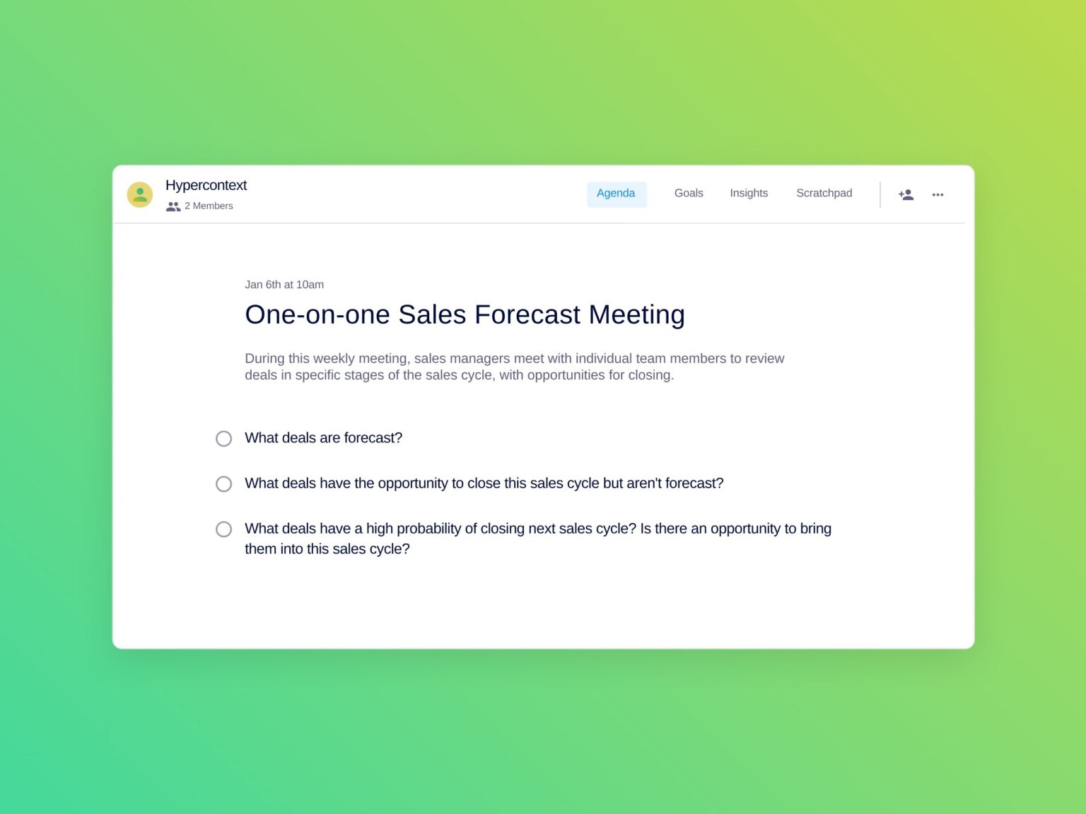 16 Sales meeting templates every organization needs | Spinach