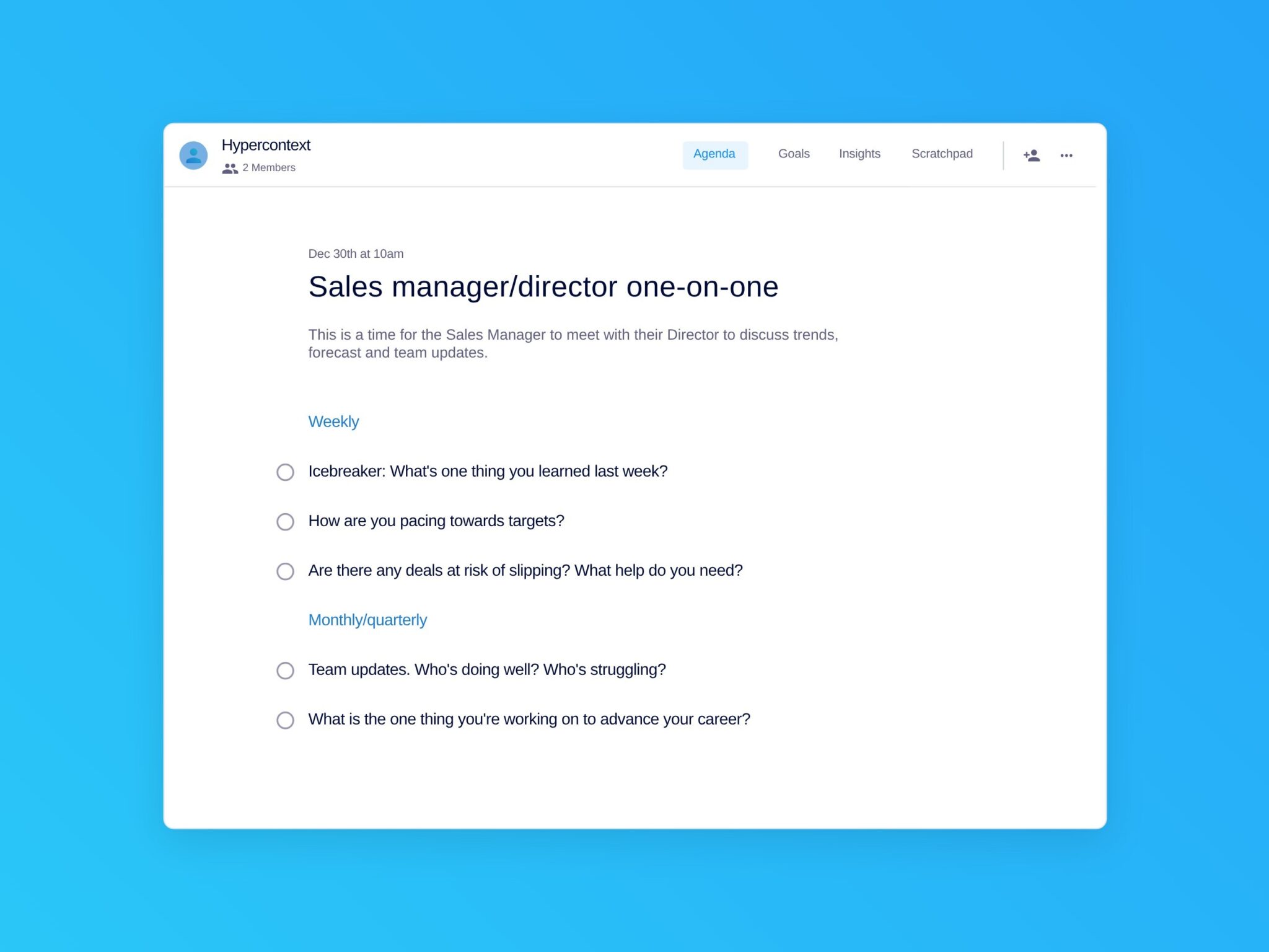 16 Sales meeting templates every organization needs | Spinach