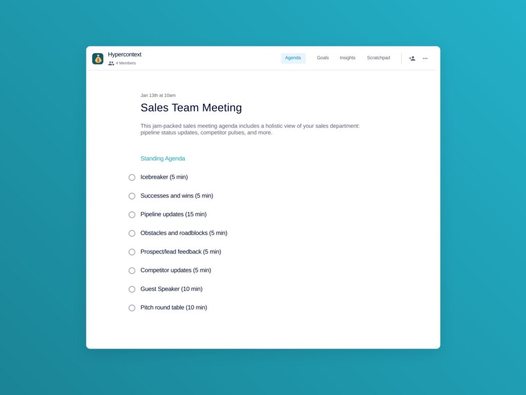 16 Sales meeting templates every organization needs | Spinach