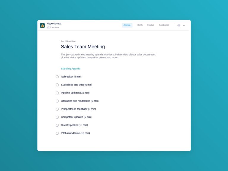 16 Sales meeting templates every organization needs | Spinach
